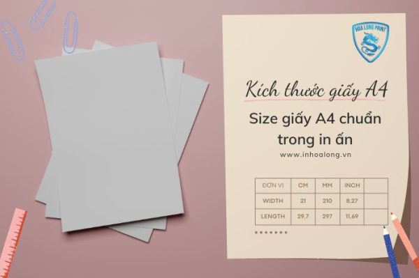 Kích thước giấy A4 là bao nhiêu cm, inch - Size giấy A4 chuẩn in ấn