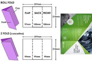 Kích thước brochure chuẩn 2025 - Gấp 2, gấp 3, gấp 4